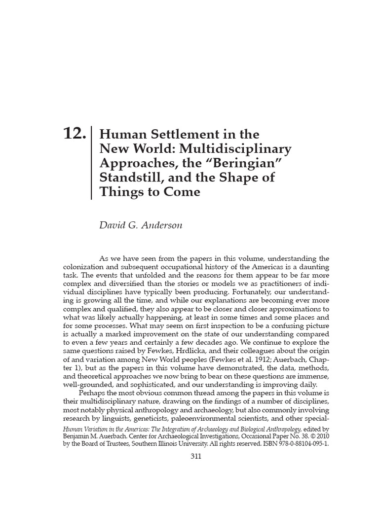 Human Settlement in The New World Multid | PDF | Coast | Island
