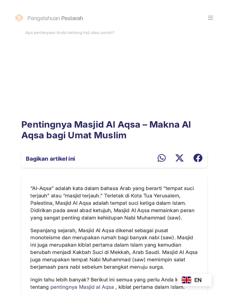 Pentingnya Masjid Al Aqsa bagi Muslim | PDF | Agama & Spiritualitas