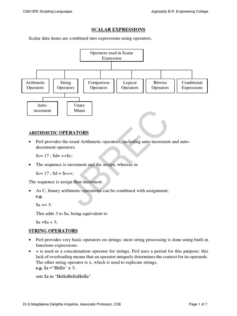 Unit 3 Scalar Expressions Control Structures Pdf Computer Programming Computing