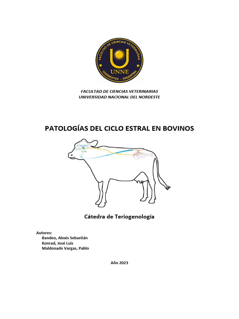 Guia TP. Patologías Del Ciclo Estral en Bovinos. 2023. | PDF | Hormona luteinizante | Vacas