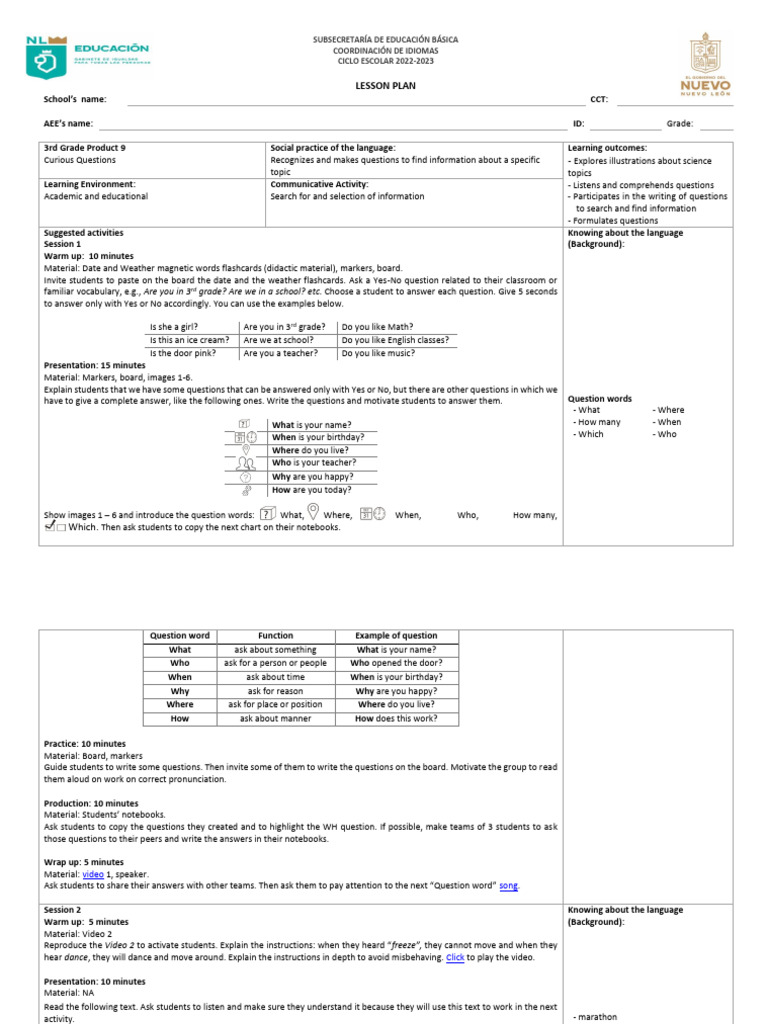 3rd Grade Lesson Plan Product 9 May | PDF | Planets | Planets In Astrology