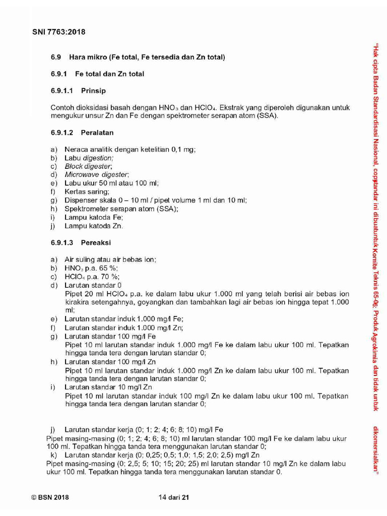 Metode Uji Fe SNI 7763 | PDF