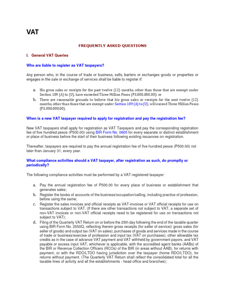 Faq Vat | PDF | Value Added Tax | Invoice