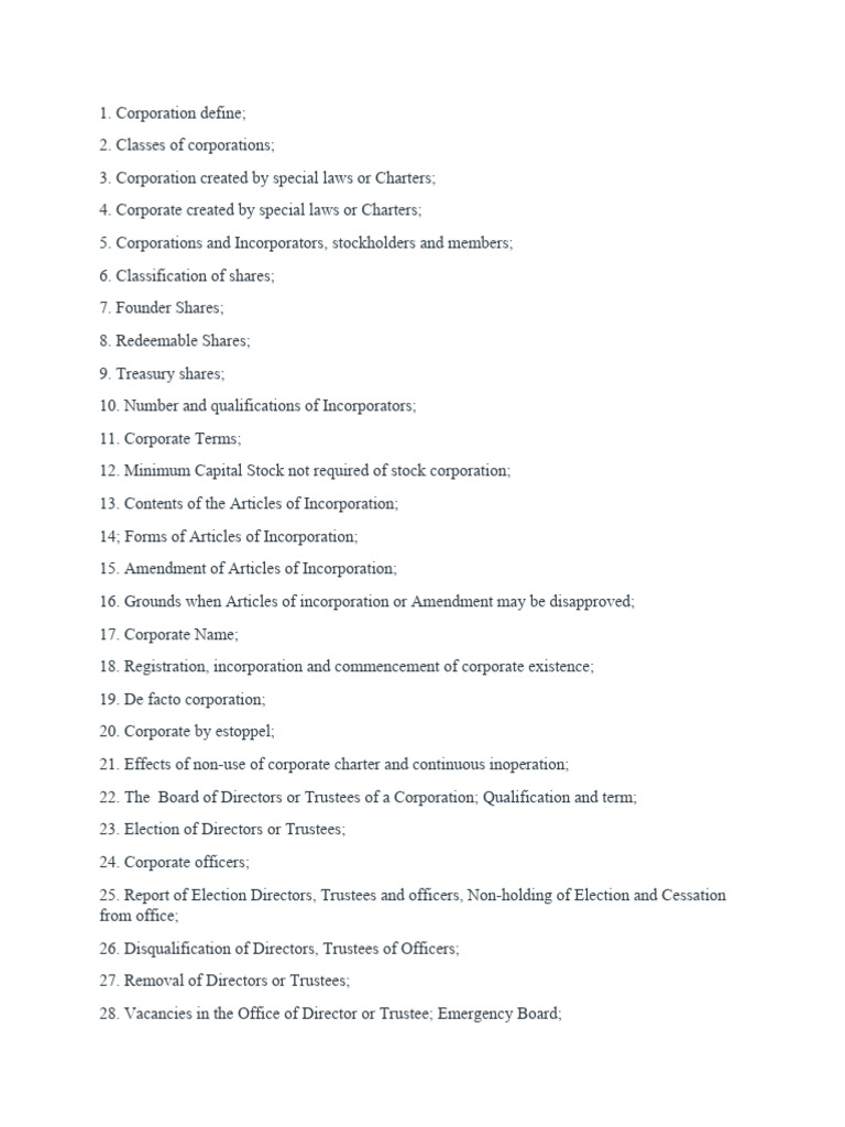 Corporation Code and Revised Securities Codes Prelims | PDF | Stocks ...