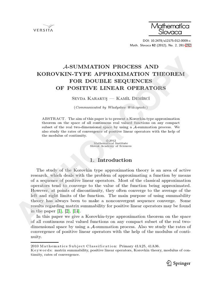 A Summation Process And Korovkin Type Approximation Theorem For Double