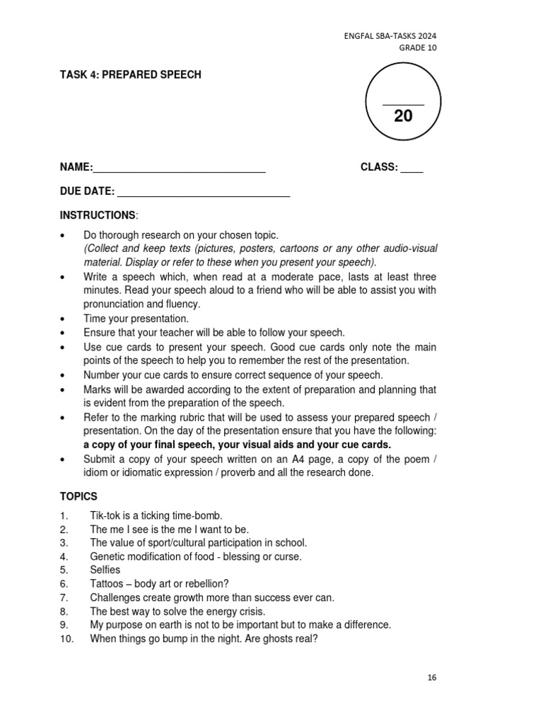 Prepared Speech Task | PDF | Body Language | Idiom