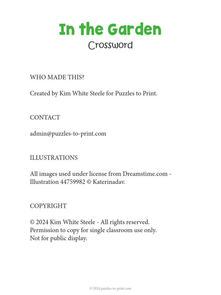 Gardening Crossword | PDF | Mulch | Botany