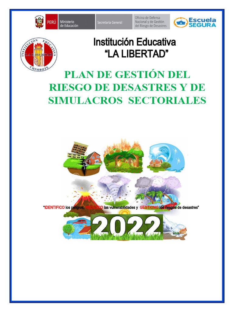2_plan de Gestión Del Riesgo de Desastre_ Ie La Libertad-2022 | PDF | Radiación | Riesgo