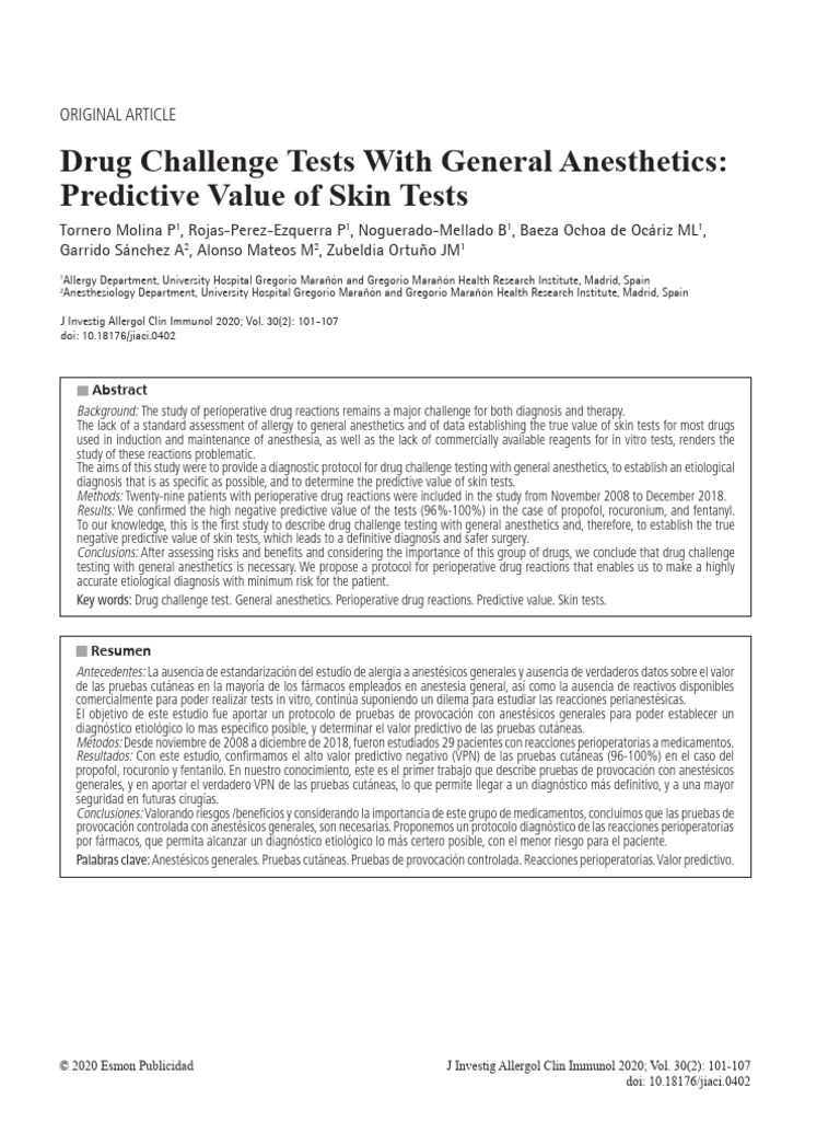 Vol30issue2 3 | PDF | Allergy | Anesthesia