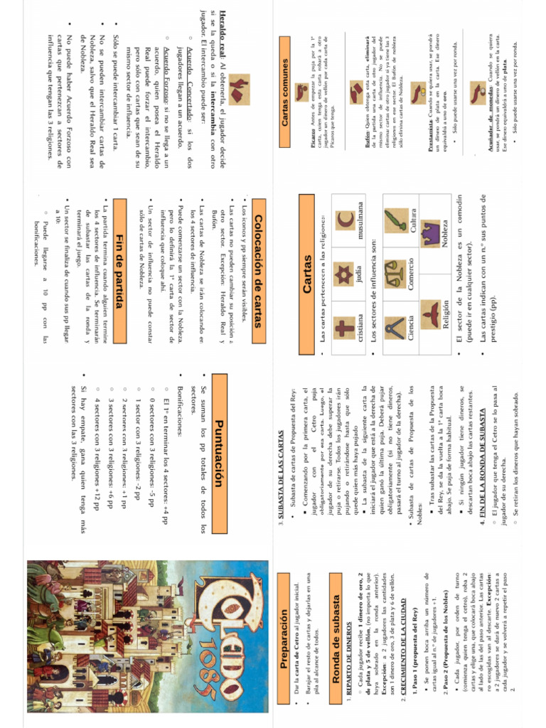 Toledo 1085 - Reglas Pocketmod | PDF