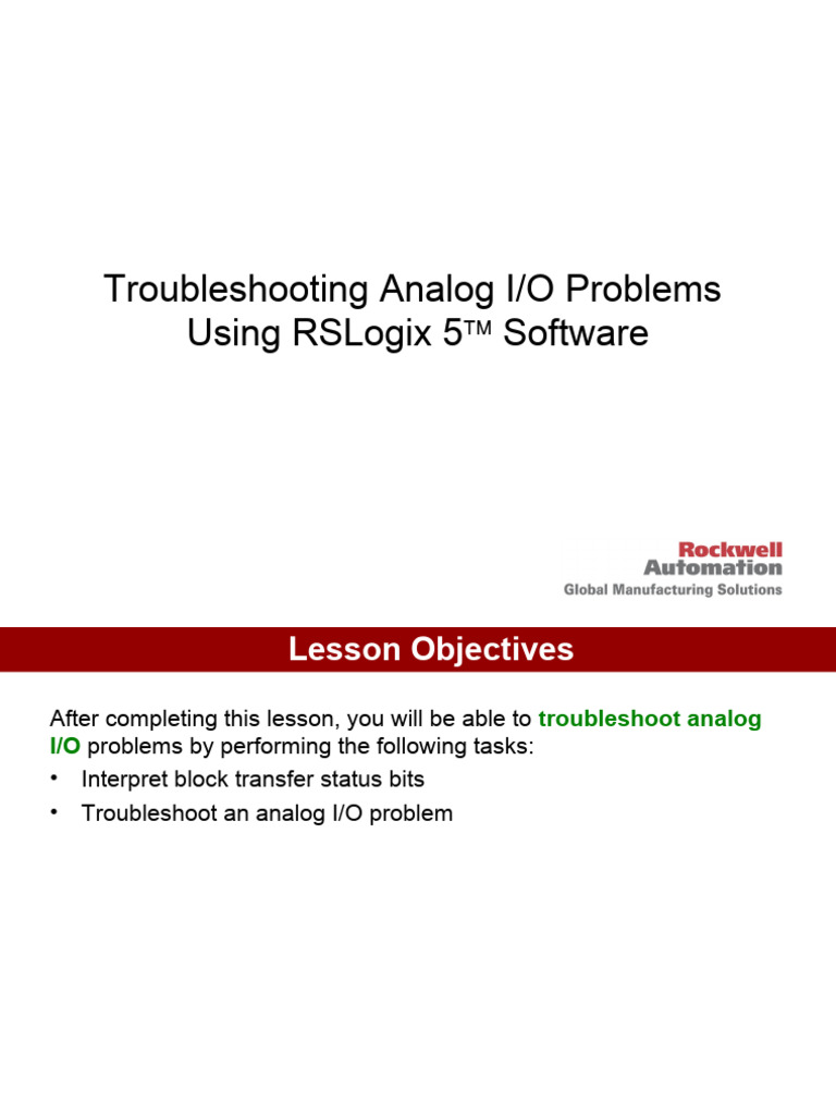 Troubleshoot Analog IO in PLC 5 | PDF | Input/Output | Central Processing Unit