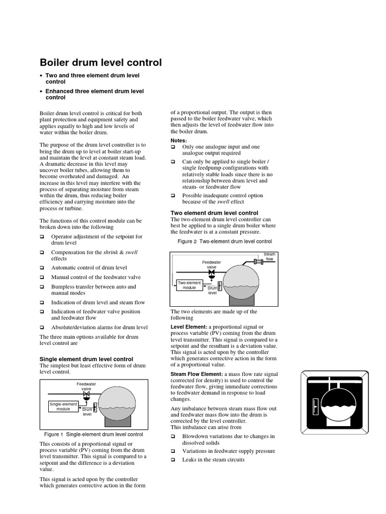 Boiler Drum Level Control | PDF | Boiler | Valve