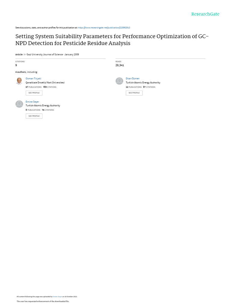 Setting System Suitability Parameters For Performa | PDF | Gas Chromatography | Chromatography