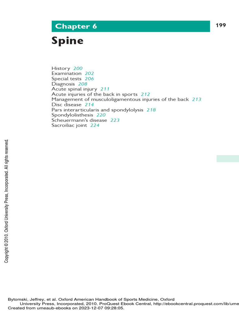 Oxford American Handbook of Sports Medicine - (6 Spine) 2 | PDF ...