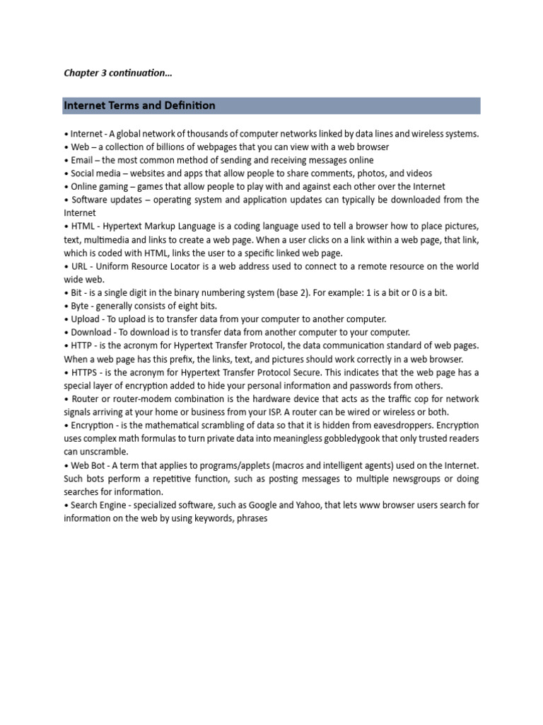 Chapter 3 Continuation | PDF | World Wide Web | Internet & Web