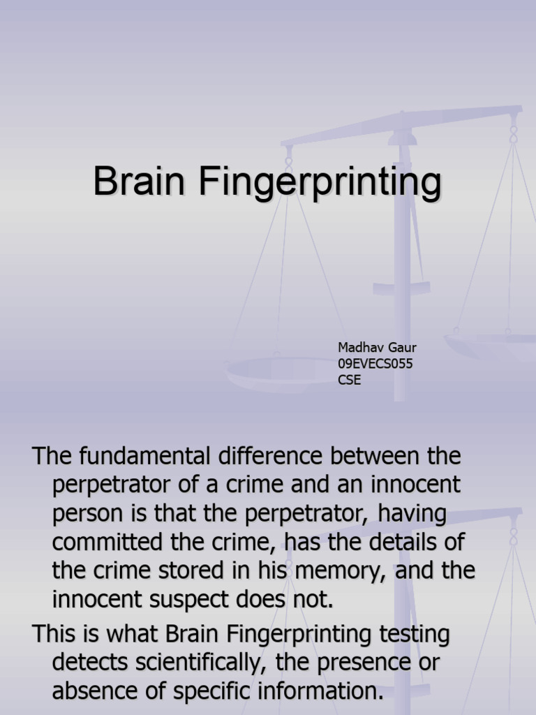 Madhav Brain Fingerprinting | PDF | Cognitive Psychology ...