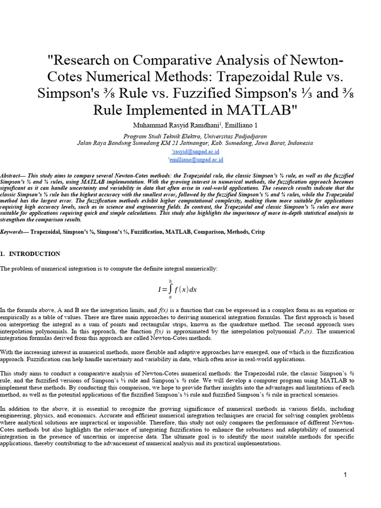 Numerical Integration Method Comparation (fixed) | PDF | Integral ... Numerical Integration Method Comparation (fixed) | PDF | Integral ...