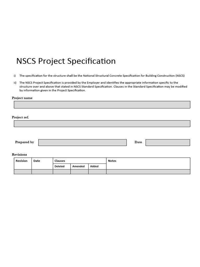 NSCS Project Spec | PDF | Concrete | Prestressed Concrete