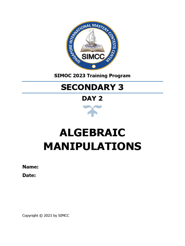 Sec 3 SIMOC Day 2 | PDF | Factorization | Mathematical Objects