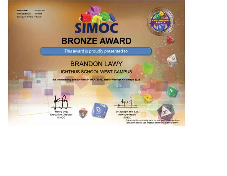 SIMOC MW Certificate | PDF