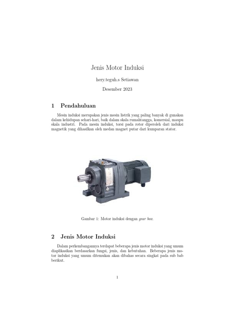 Jenis-Jenis Motor Induksi | PDF | Teknologi & Rekayasa