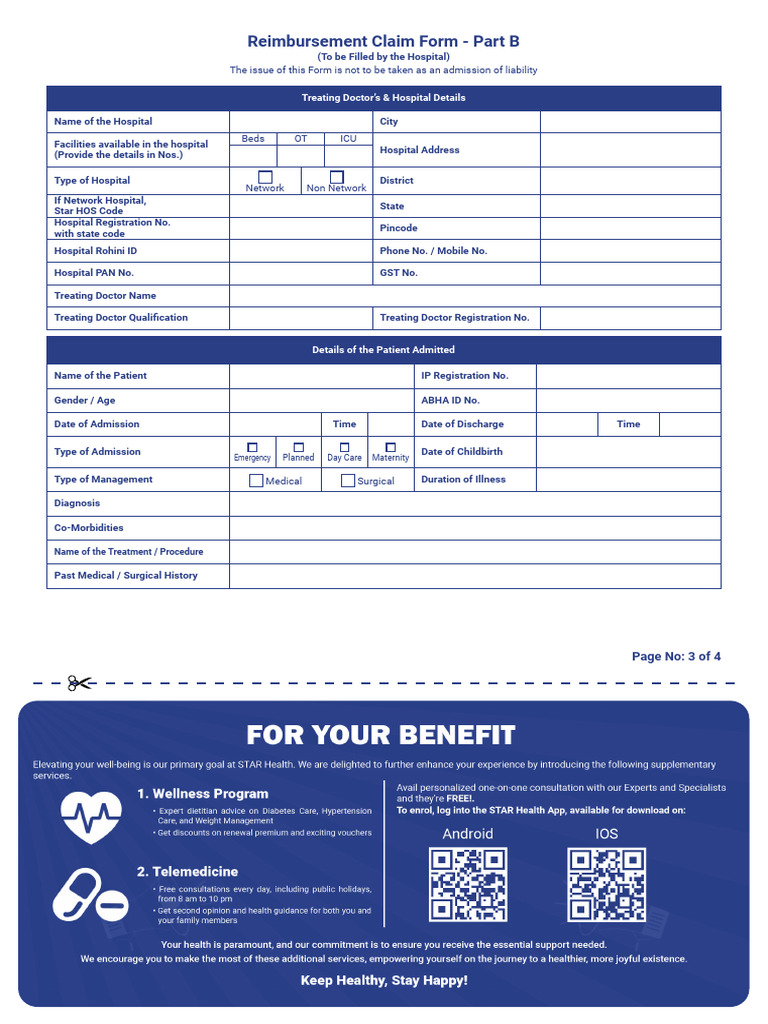 Reimbursement Claim Form - Part B | PDF