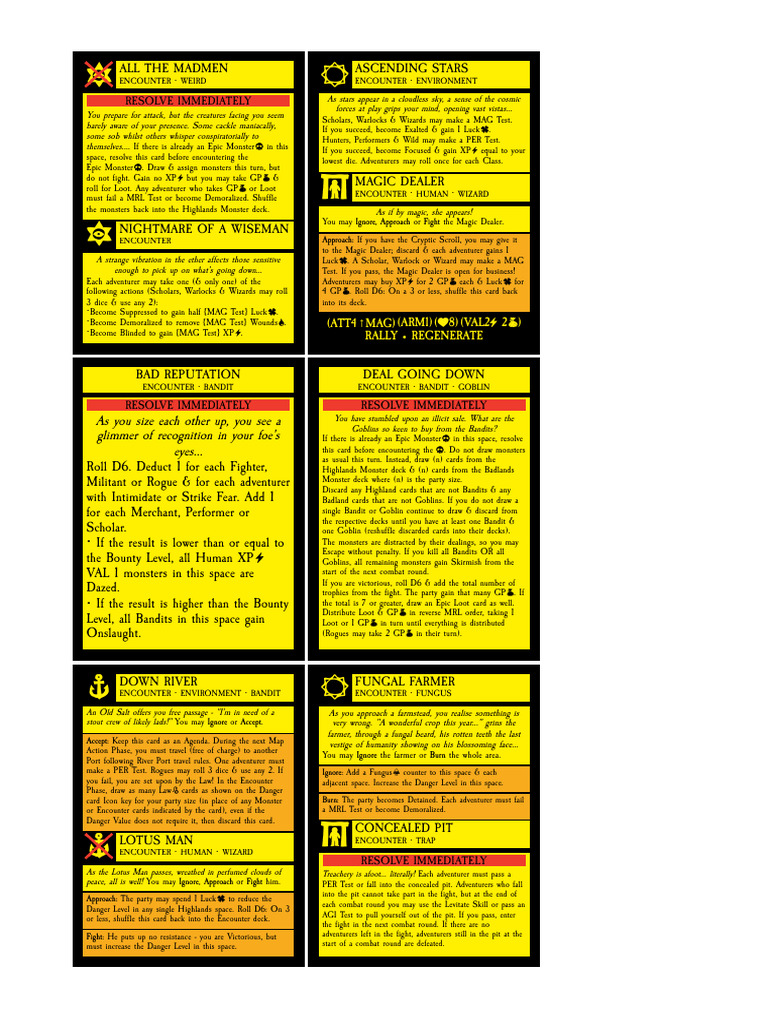 Morbad Cards Encounter Highlands | PDF