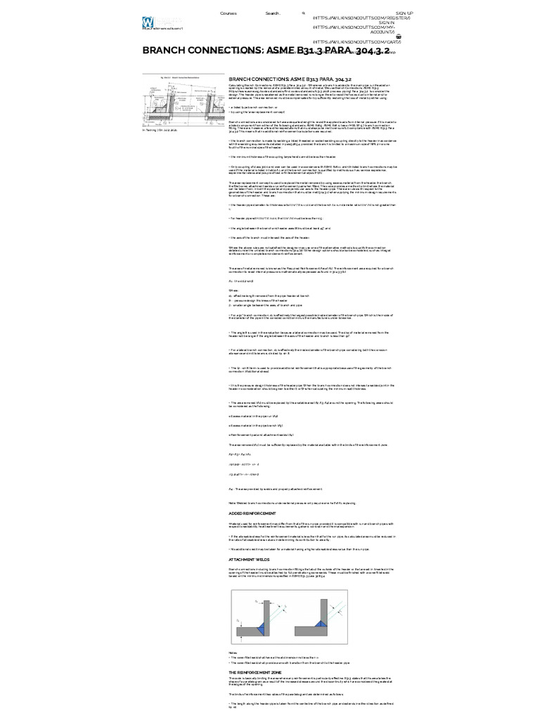 Calculating Branch Connections - ASME B31.3 Para. 304.3.2 | PDF | Pipe ...
