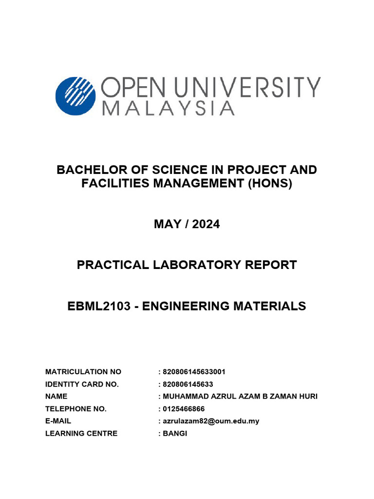 Template Lab Report Oum | PDF | Experiment | Applied And Interdisciplinary Physics