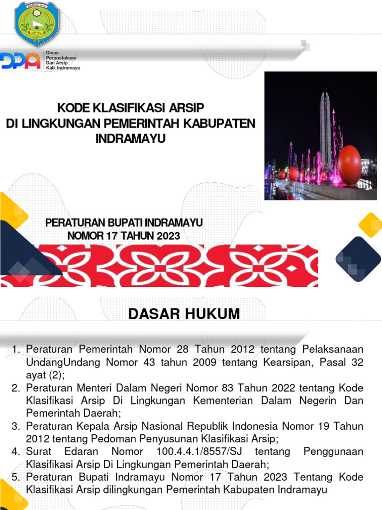 Kode Klasifikasi Arsip Tahun 2024 | PDF