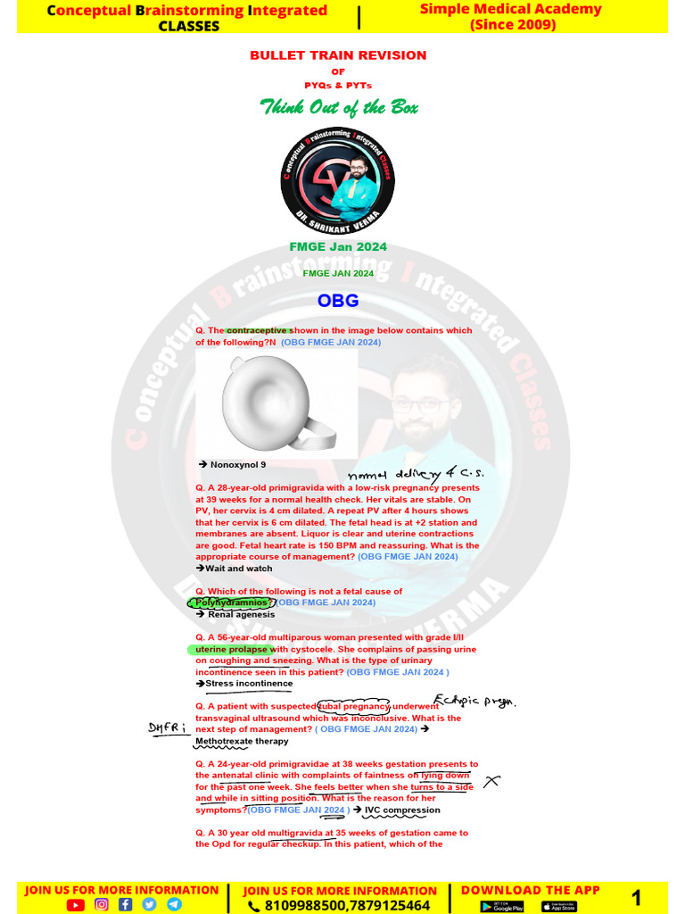 Obg Fmge | PDF | Childbirth | Pregnancy