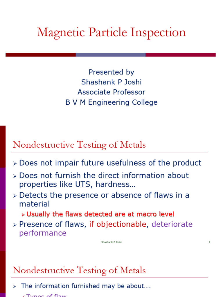Magnetic Particle Inspection - SPJ | PDF | Nondestructive Testing ...