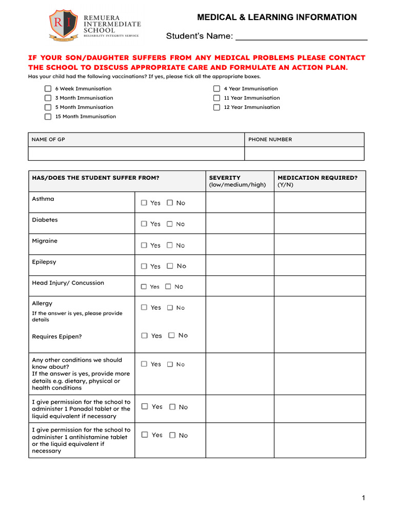 2024 Medical - Learning Info Form | PDF | Health Sciences | Medicine