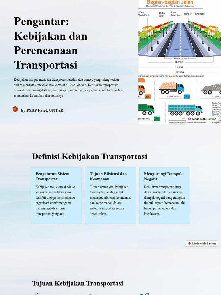 Pengantar Kebijakan Dan Perencanaan Transportasi | PDF
