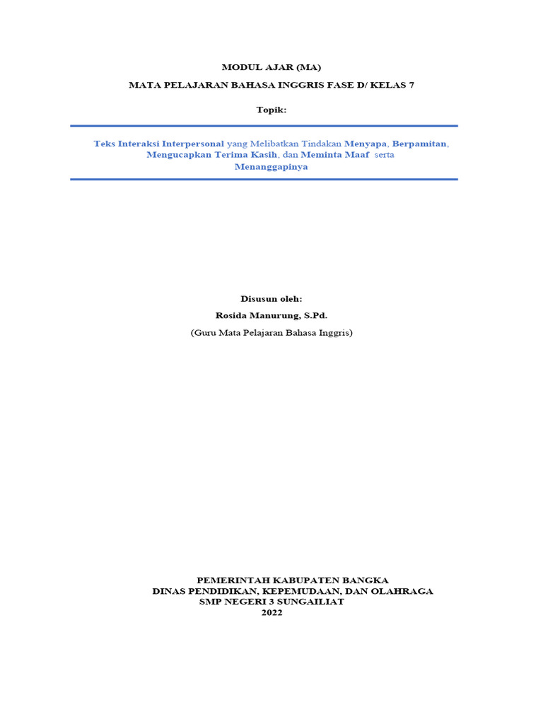 Modul Ajar 7 Ok | PDF