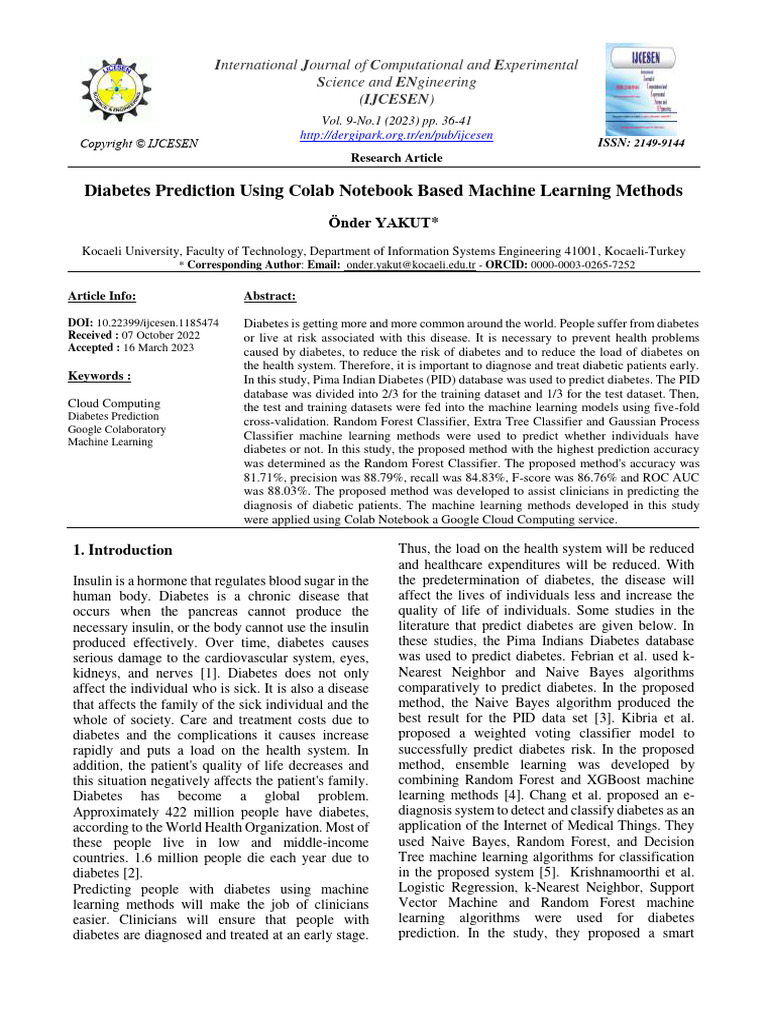 Diabetespredictionusingcolabnotebookbasedmac Pdf Receiver Operating Characteristic 1697