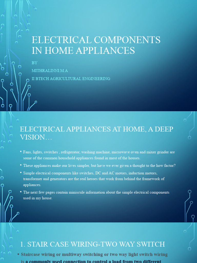 Electrical Components in Home Appliances | PDF | Electric Motor ...