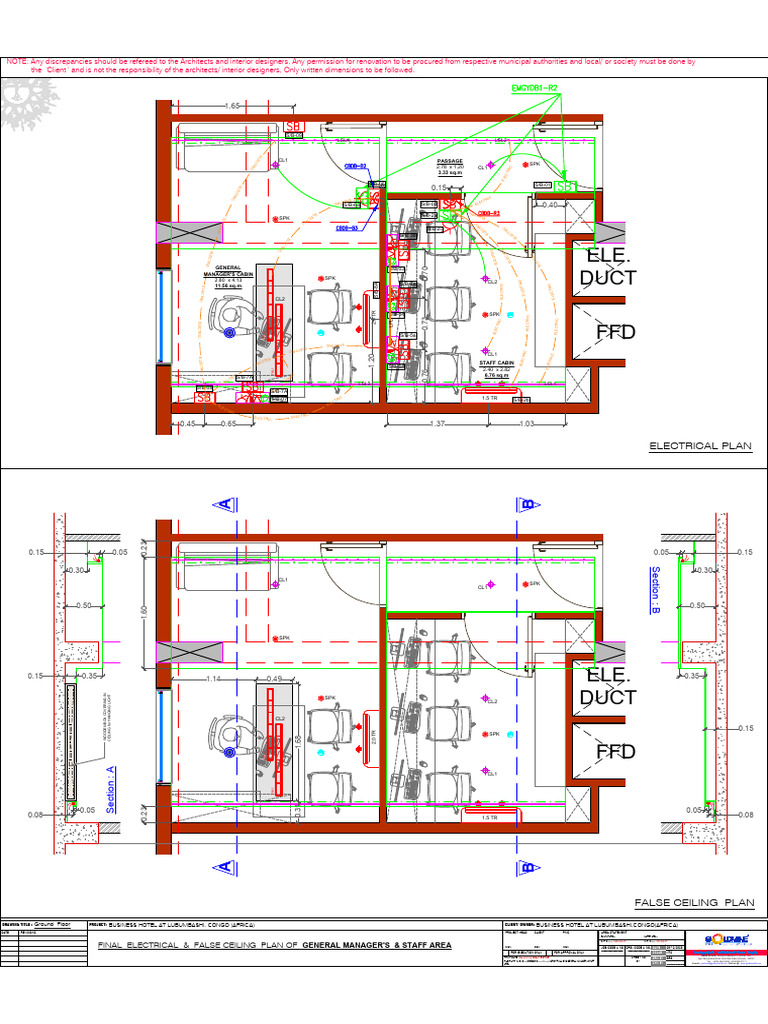 Final Electrical & False Ceiling Plan of General Manager's & Staff Area - 24.01.2024 | PDF ...