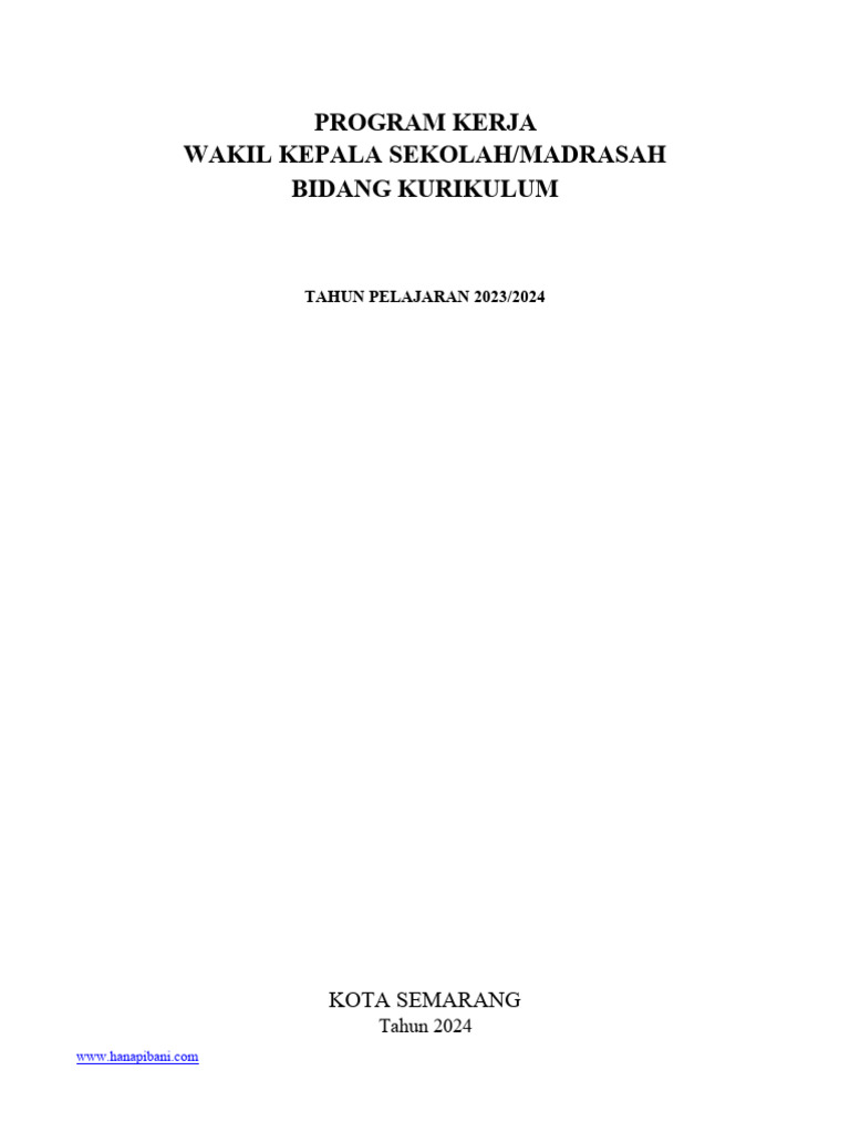 Program Kerja Waka Kurikulum | PDF | Ilmu Sosial