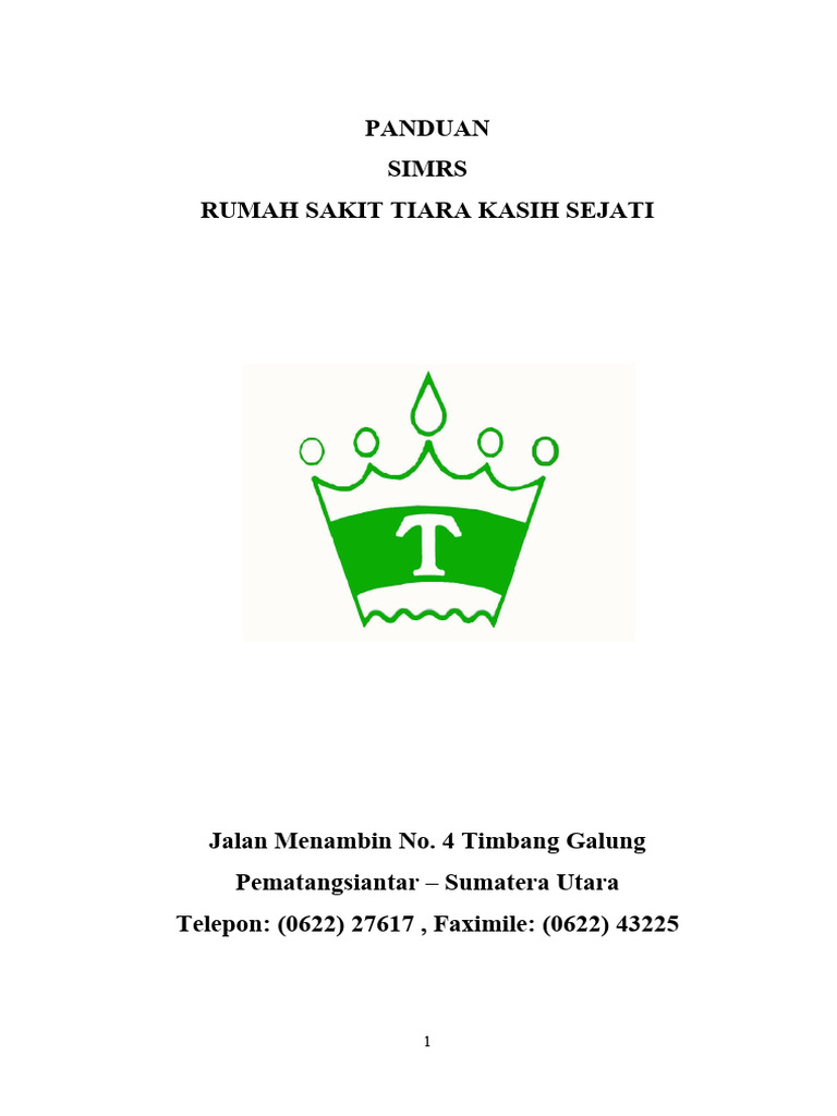 Panduan Simrs Tiara Kasih Sejati | PDF