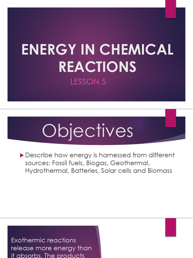 p6 Lesson 5 - Energy in Chemical Reactions | PDF | Fuels | Solar Energy