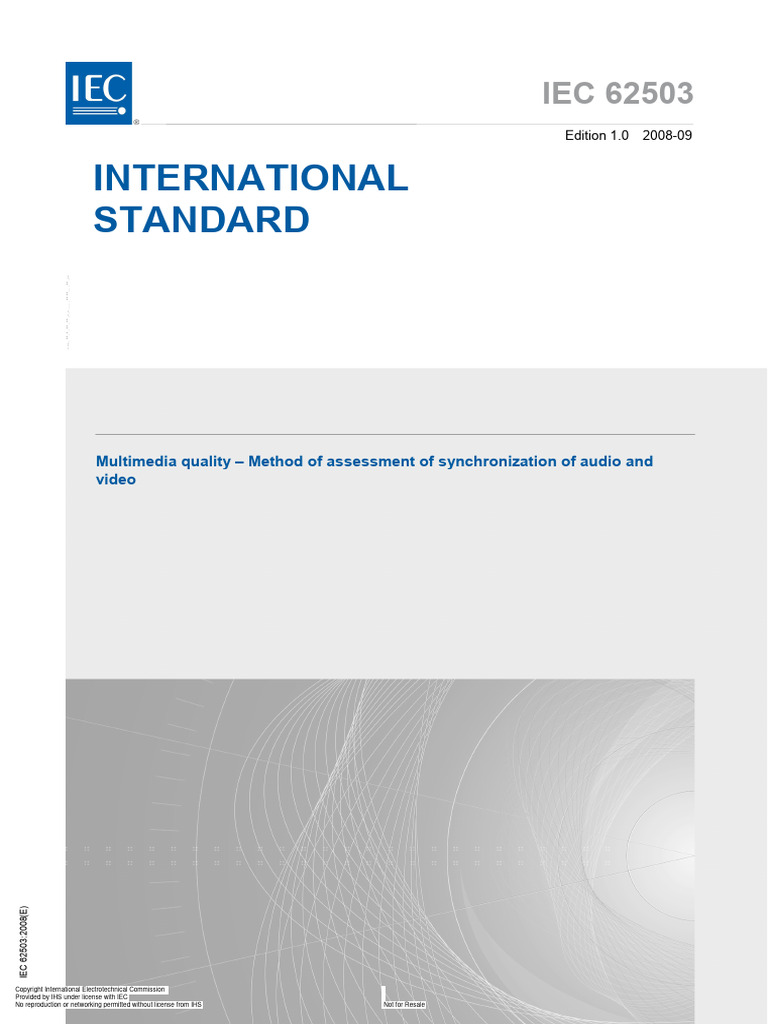 62503 | PDF | International Electrotechnical Commission | Video