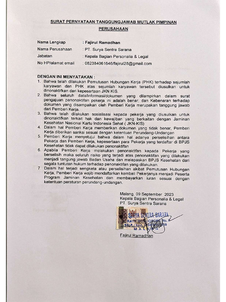 Berkas Penonaktifan Peserta Bpjs Pdf
