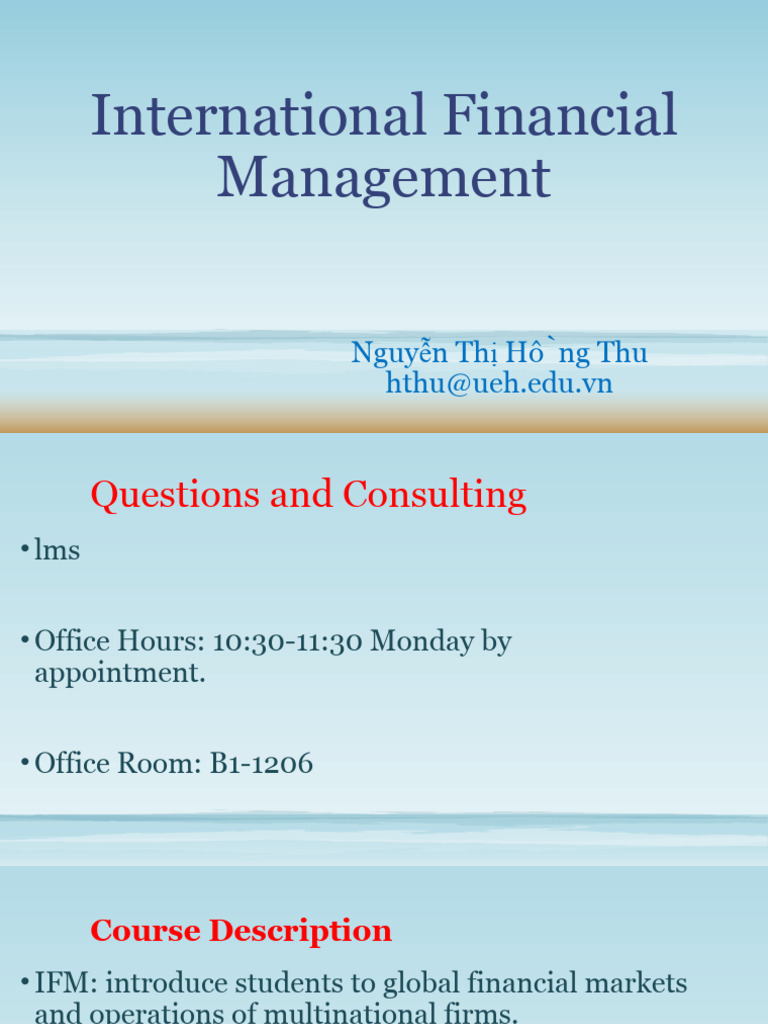 International Financial Management Course | PDF | Foreign Exchange ...