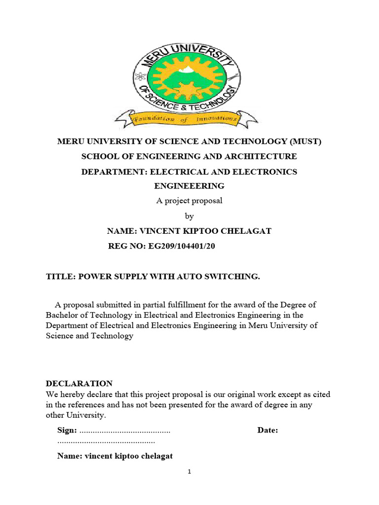 Auto Switching Power Supply Proposal | PDF | Power Supply | Printed ...