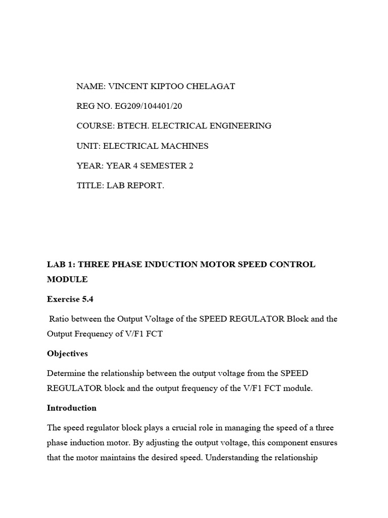 Electrical Machines Lab Report | PDF | Telecommunications Engineering ...