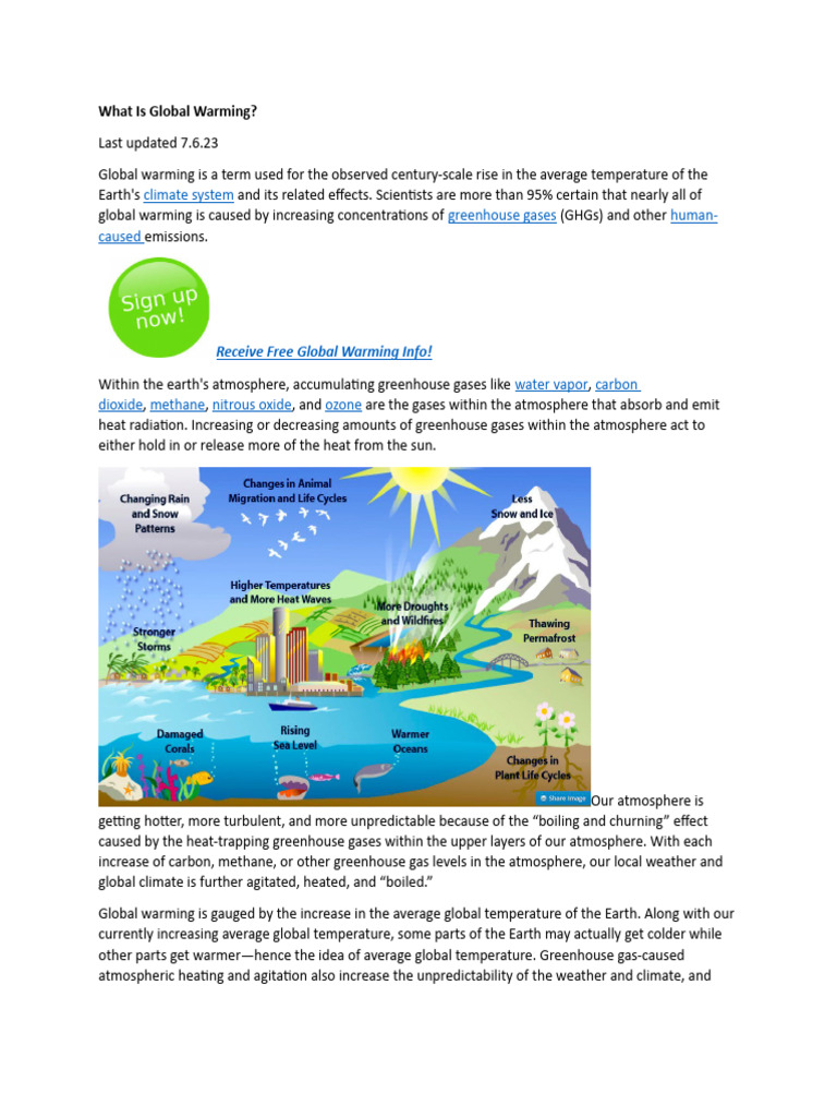 Global Warming Pdf Greenhouse Gas Climate Change