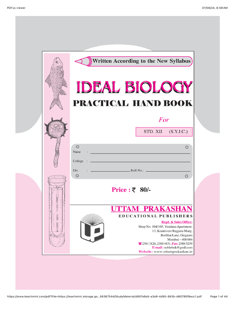 BIOLOGY IDEAL PRACTICAL - PDF - Biology - Notes | PDF | Computer ...