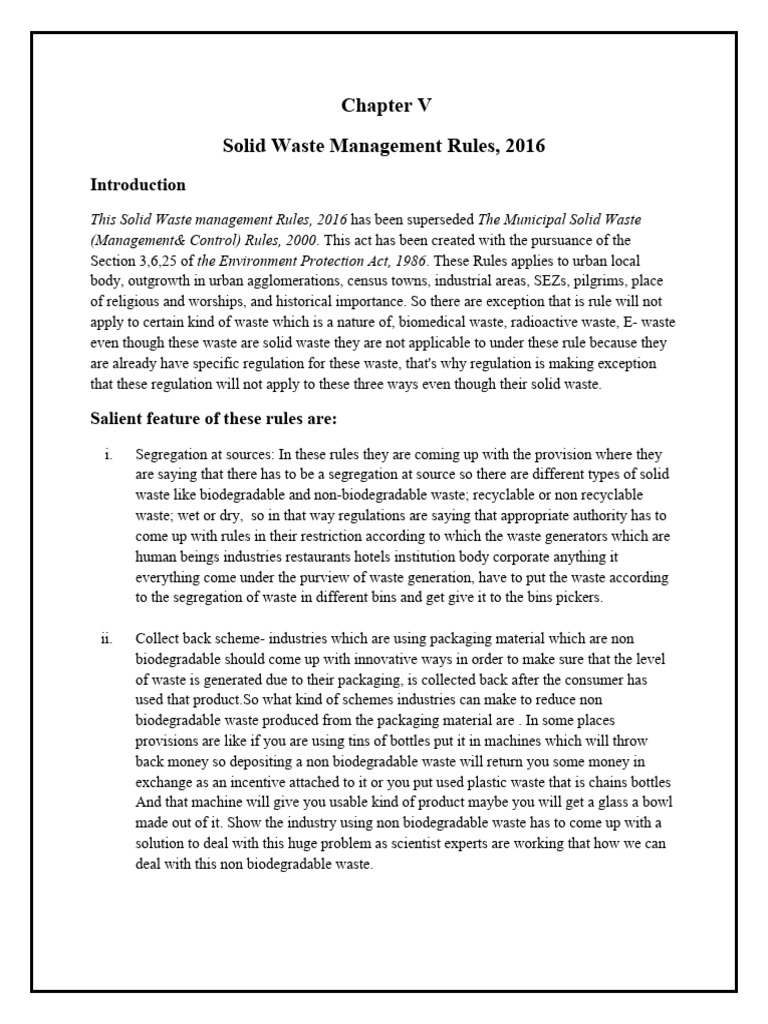 Solid Waste Management Rules | PDF | Waste | Waste Management