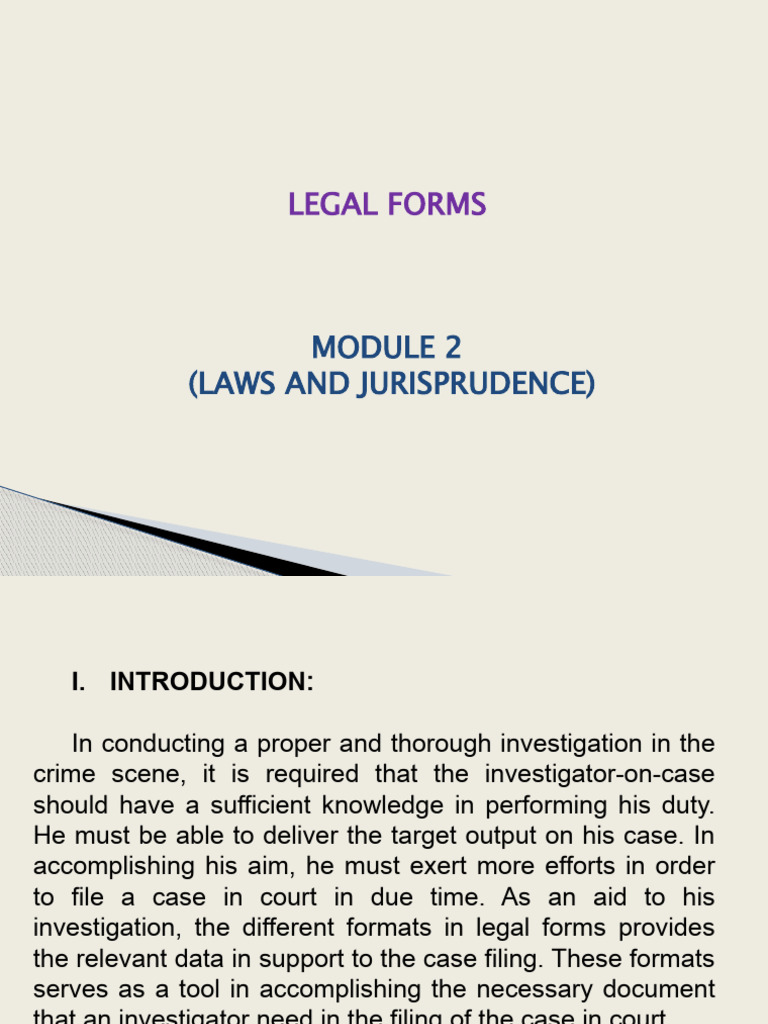 Powerpoint - Legal Forms | PDF | Prosecutor | Crime Scene